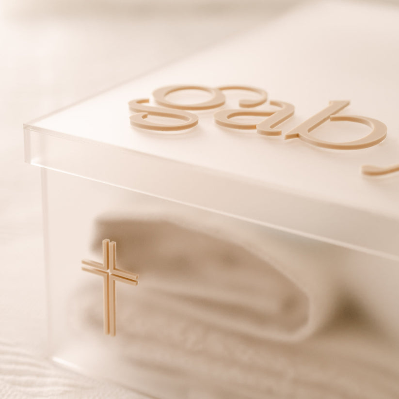 Custom Acrylic Christening Box – ClearCutCo.