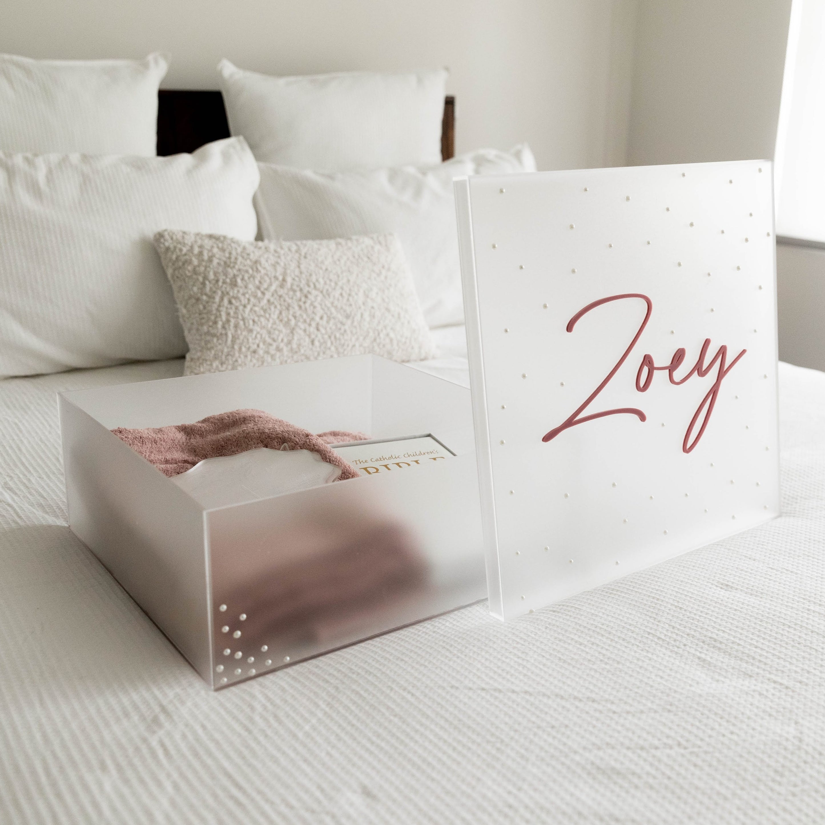 Custom Acrylic Christening Box – ClearCutCo.
